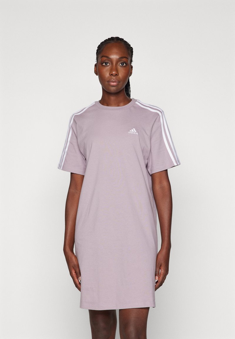 adidas Sportswear ESSENTIALS 3 STRIPES BOYFRIEND TEE DRESS - Jersey ...