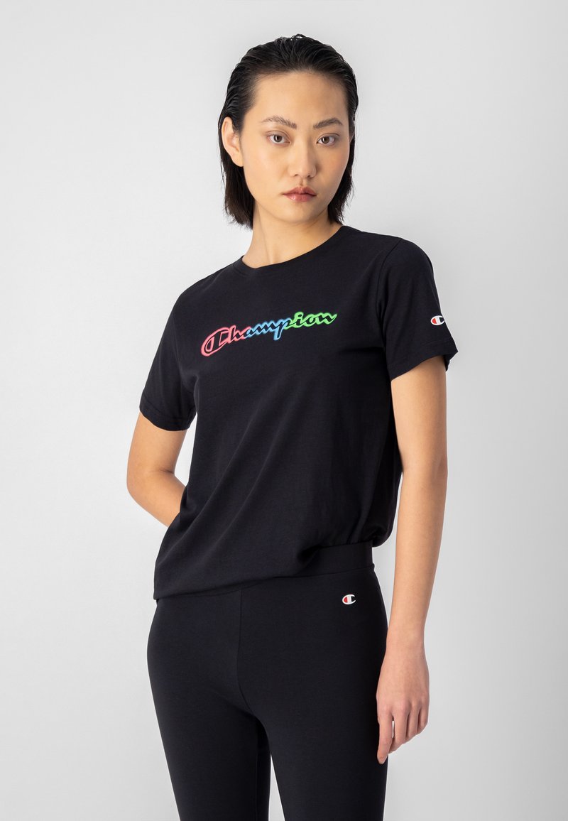 Champion COLOR GROUND CREWNECK - Sport T-Shirt - black/schwarz - Zalando.de