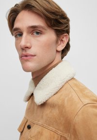 BOSS MAHDI - Lederjacke - medium beige/beige - Zalando.ch