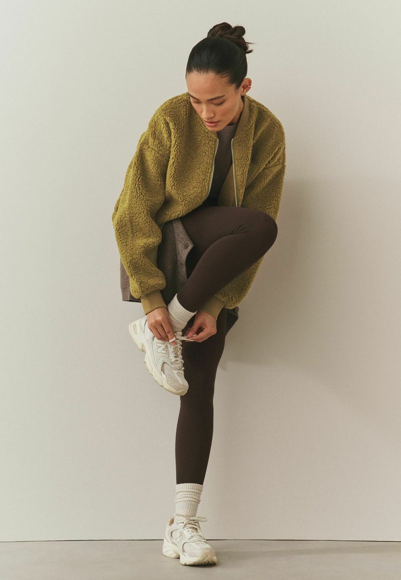 Next BORG WITH MIX POCKET - Fleece jacket - olive green/green - Zalando