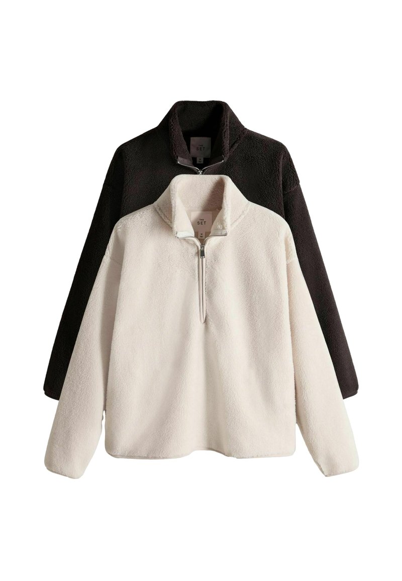 THE SET REGULAR FIT - 2 PACK BORG 1/4 ZIP - Fleecepaita - chocolate ...