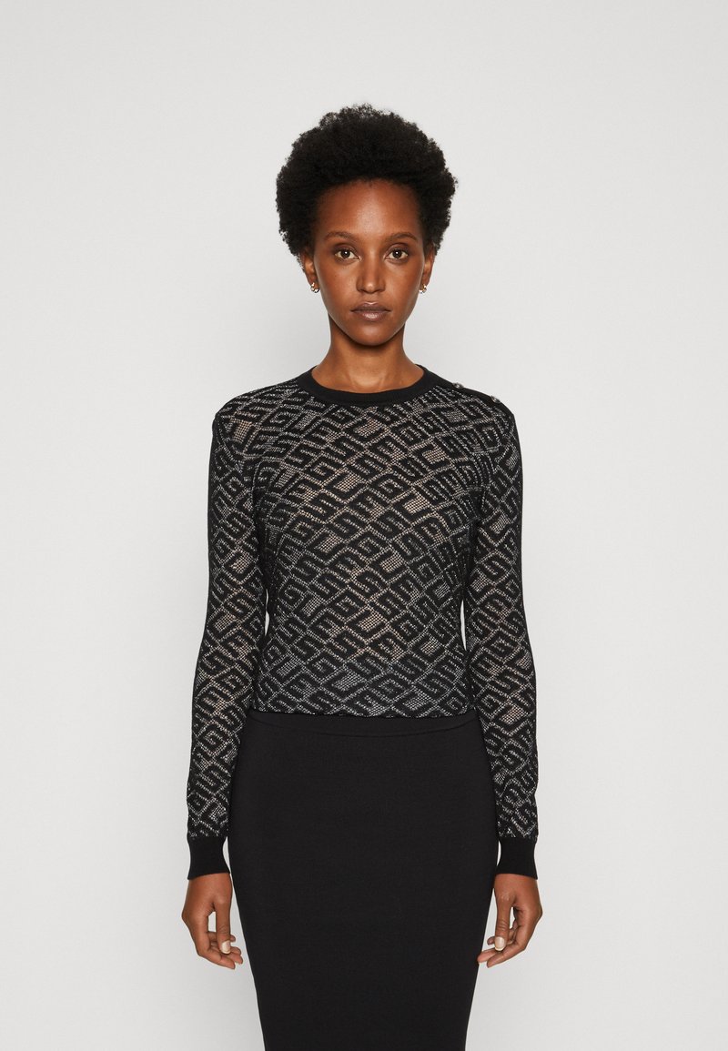 Guess CHELSEA LOGO - Strickpullover - jet black/schwarz - Zalando.ch