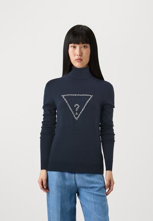 Guess LS RN DIANE TRIANGLE LOGO SWTR - Trui - jet black/zwart - Zalando.nl