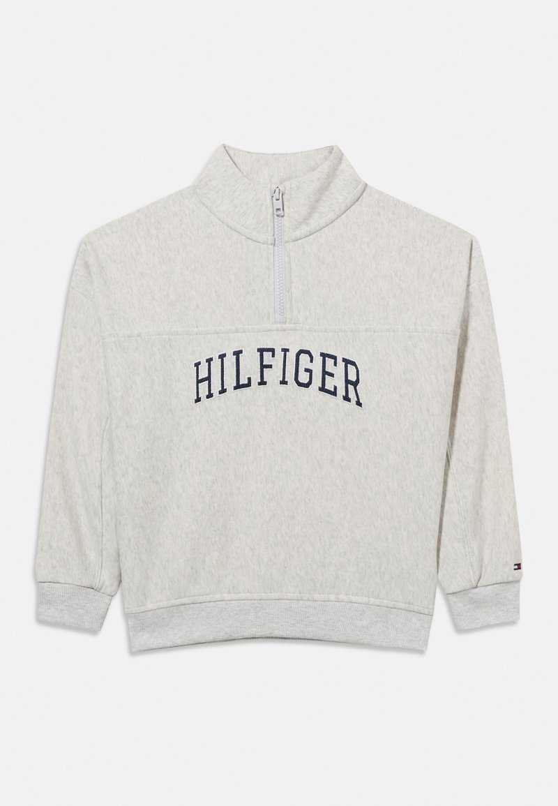 Tommy Hilfiger LOGO TERRY QUARTER-ZIP SWEATSHIRT - Sweatshirt - light ...