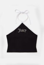 Juicy Couture CONTRAST CROSS OVER HALTER TOP - Top - black/schwarz ...