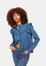 Springfield RUFFLED - Chemisier - blue grey/bleu gris - ZALANDO.FR