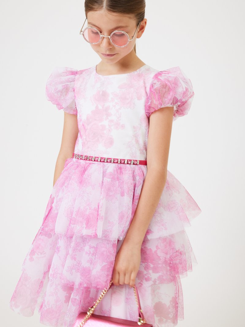 Monnalisa ABITO PARTY ST RAMAGE MONOCROMO - Cocktailklänning - panna ...