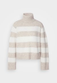 Mos Mosh THORA STRIPE ROLLNECK - Strikkegenser - feather gray/grå ...