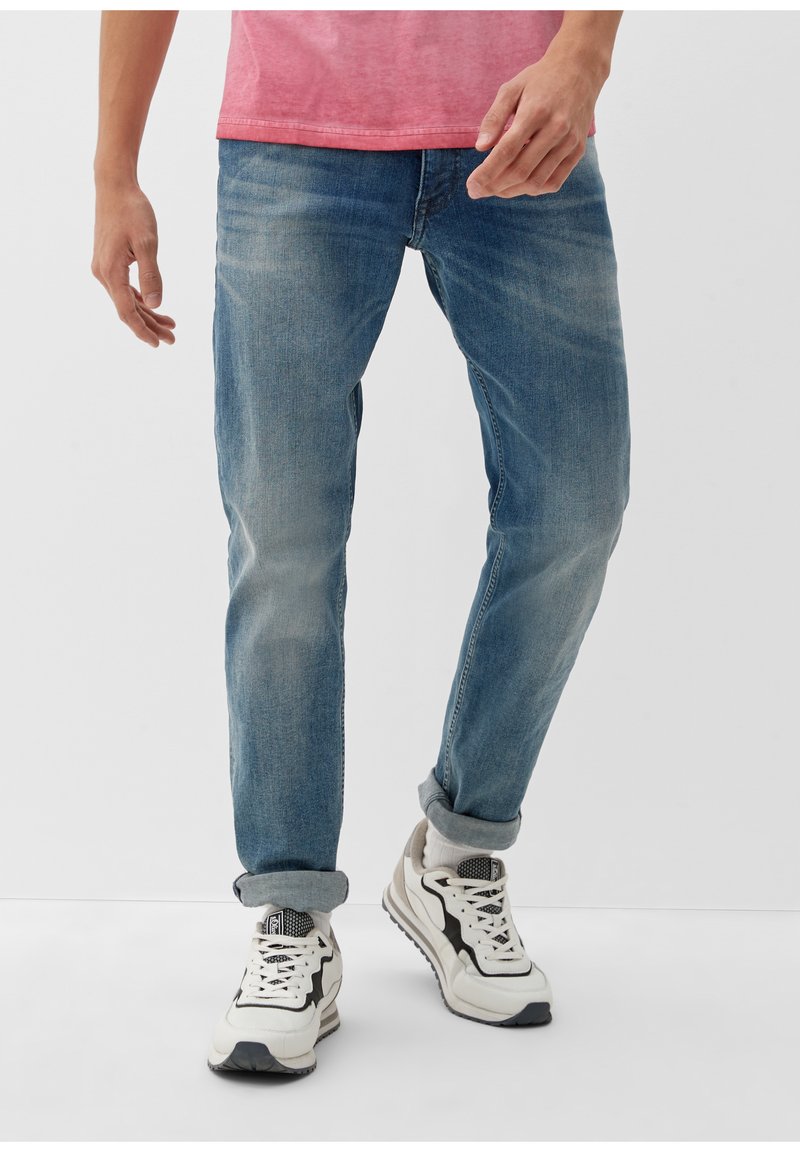 QS RICK IM USED LOOK - Jeans Straight Leg - ozeanblau/dark-blue denim ...