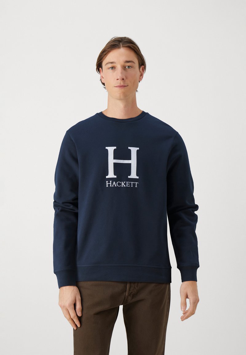 Hackett London HERITAGE LARGE CREW - Sweatshirt - navy blue/dark blue ...