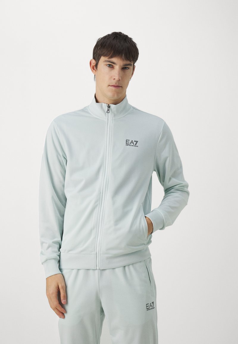 EA7 Emporio Armani TRACKSUIT - Survêtement - ghiaccio/blanc - ZALANDO.FR