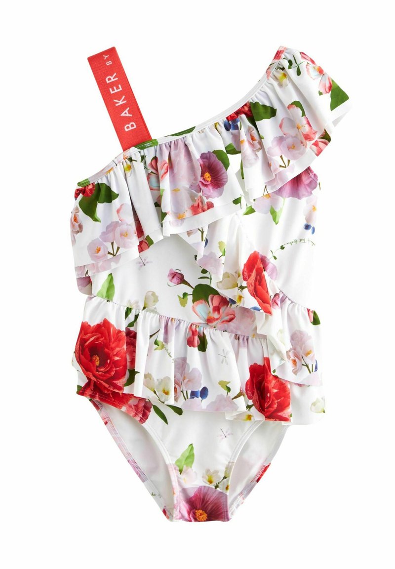 Baker by Ted Baker ONE SHOULDER FRILLED REGULAR FIT - Badedragt - white/hvid - Zalando.dk