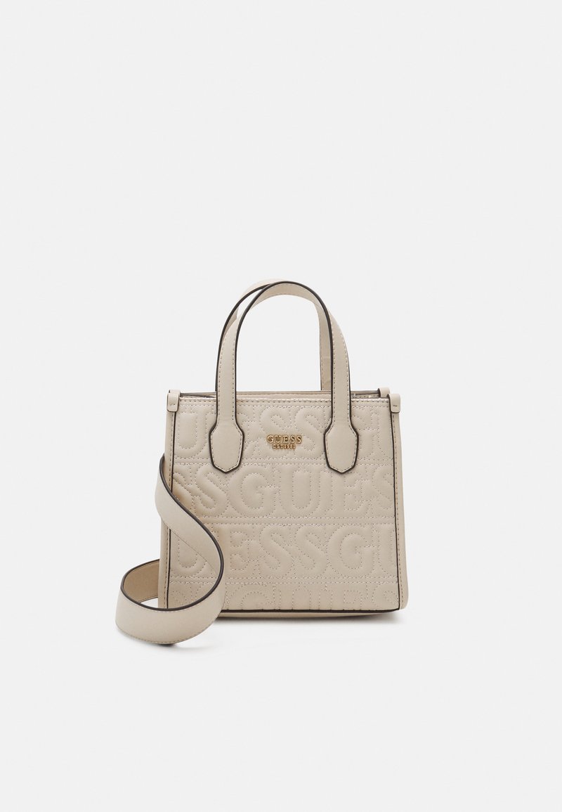 Guess SILVANA 2 COMPARTMNT MINI TOTE - Schoudertas - stone/graniet ...