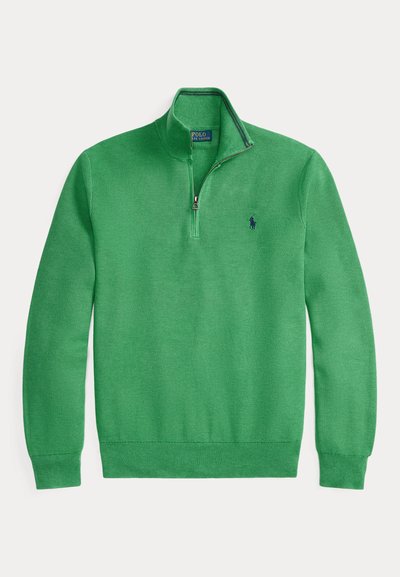 Polo Ralph Lauren MESH KNIT COTTON QUARTER-ZIP SWEATER - Jumper - palm ...