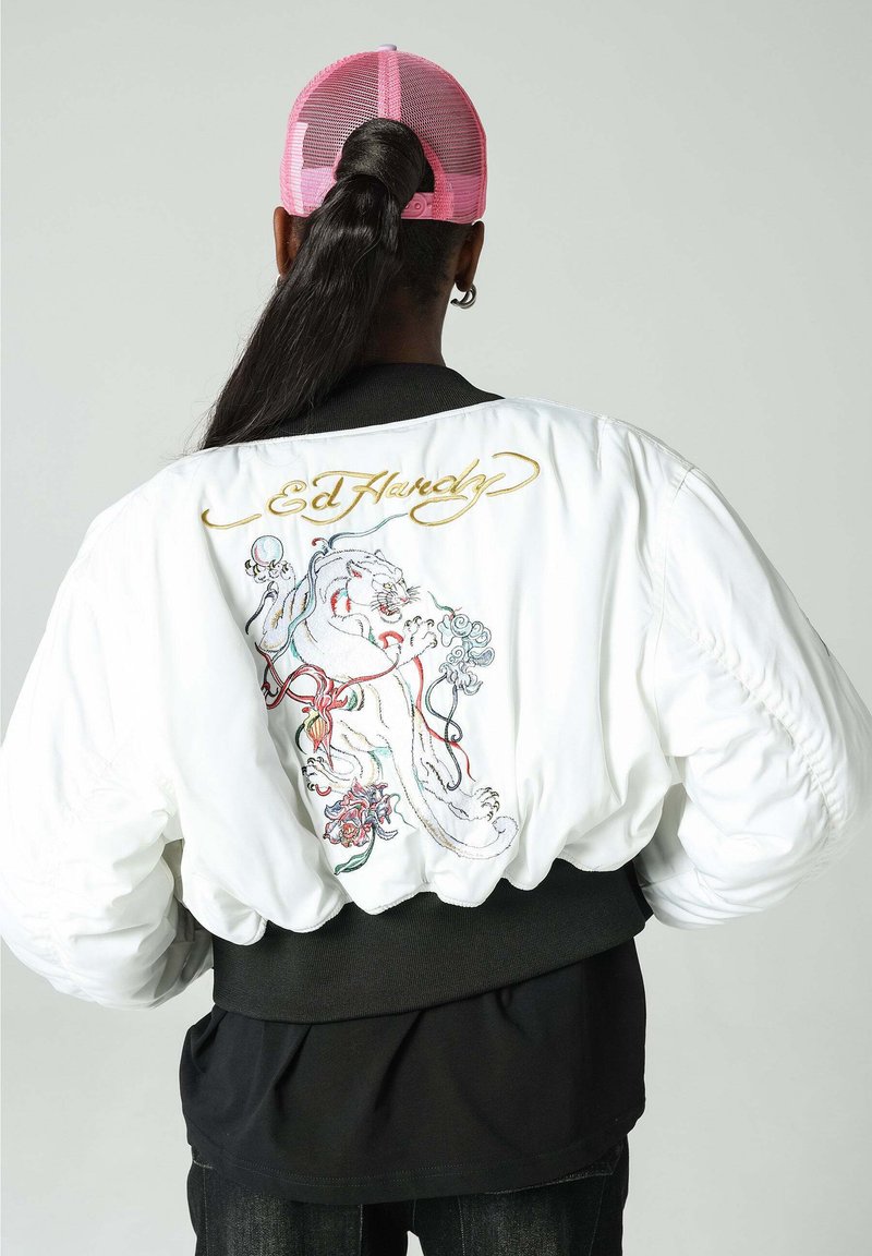 Ed Hardy MYSTIC PANTHER - Bomber Jacket - offwhite/off-white - Zalando.ie