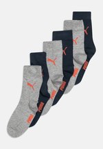 Puma EASY RIDER KIDS UNISEX 6 PACK - Ponožky - grey mélange/dark night ...