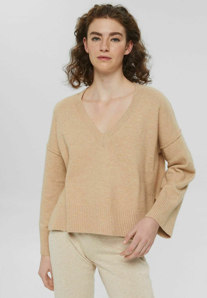 edc by Esprit SWEATER - Jumper - beige/mottled beige - Zalando.ie