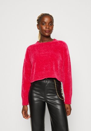 Vero Moda VMCREWLEFILE V-NECK - Strickpullover - cyclamen melange/pink ...