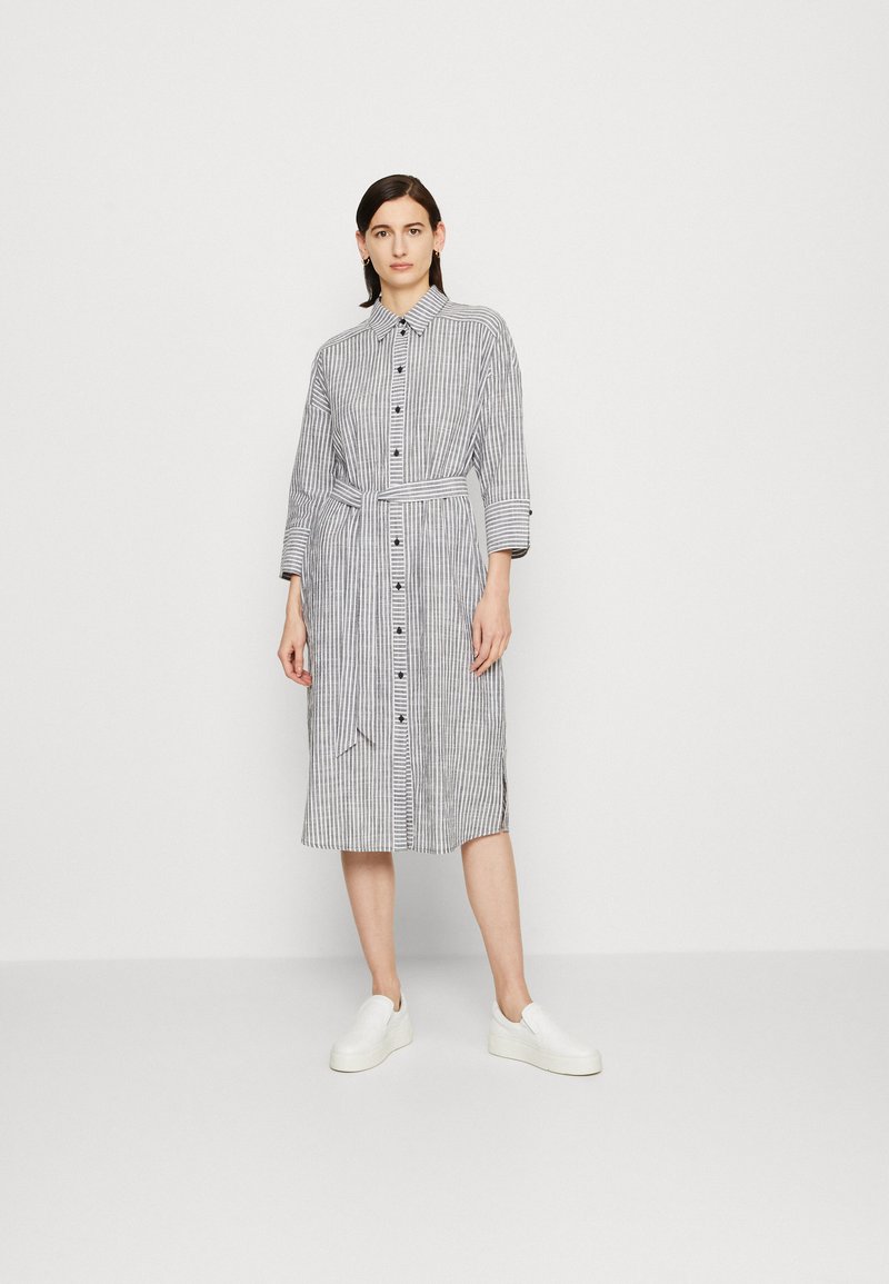 Esprit STRIPE BELTDRESS - Shirt dress - anthracite - Zalando.ie
