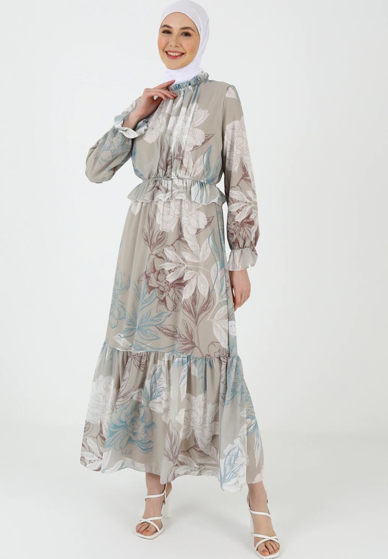 Modanisa FLORAL CREW NECK - MODEST - REFKA - Maxi dress - multi ...