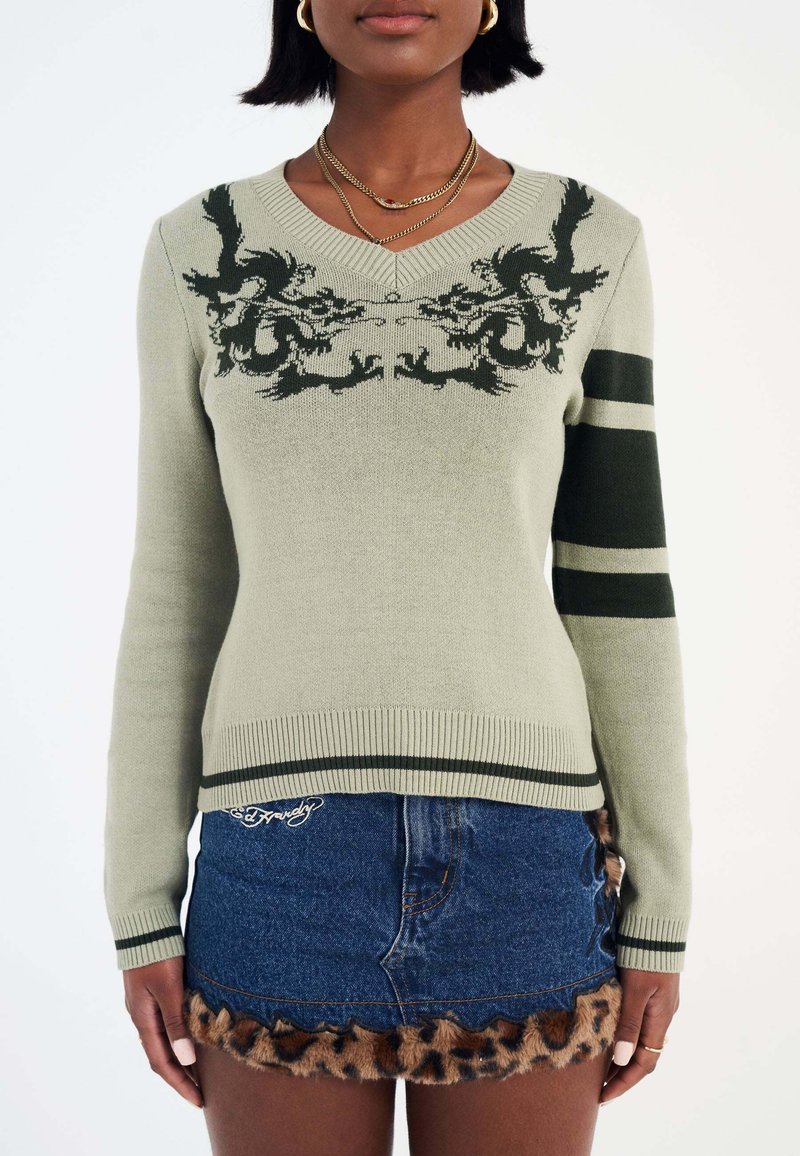 Ed Hardy DANCING DRAGON - Jumper - green - Zalando.ie