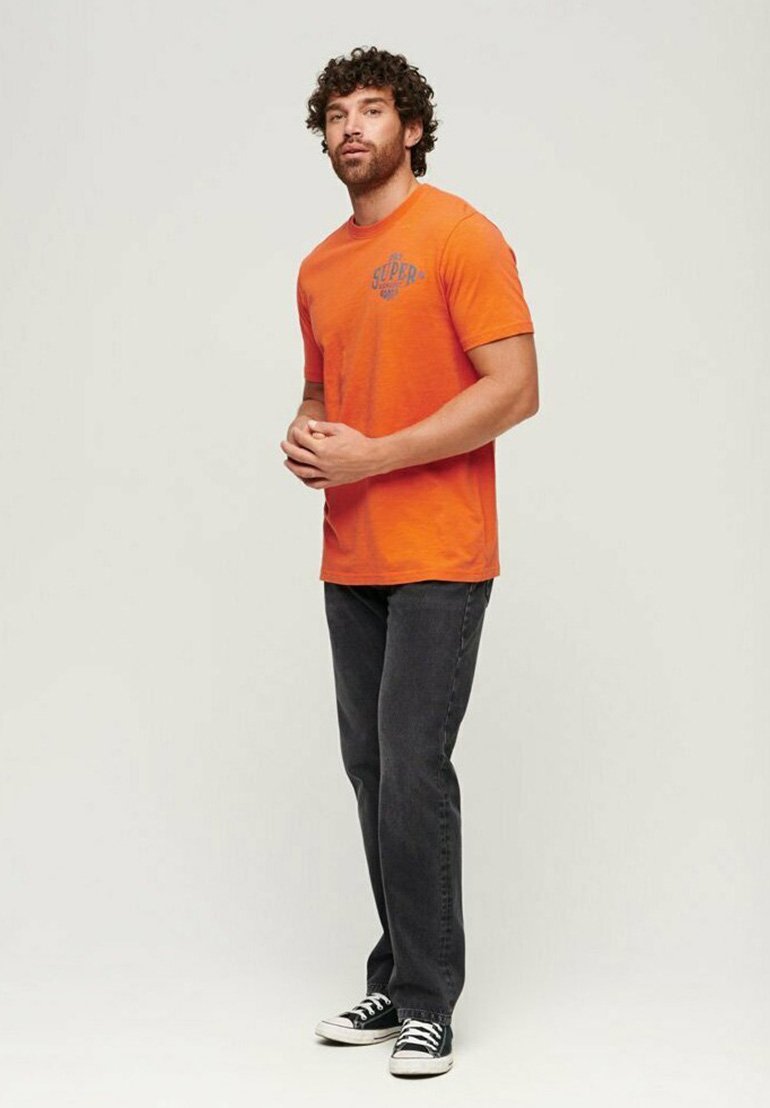 Superdry WORKWEAR SCRIPTED GRAPHIC - Print T-shirt - denim co rust ...