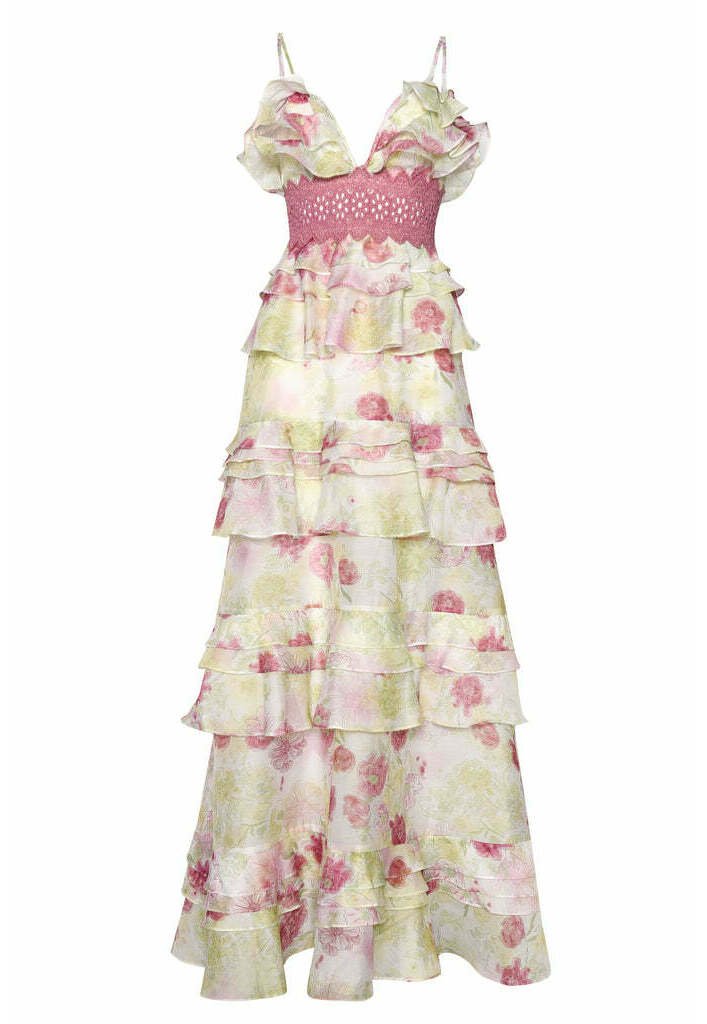 True Decadence THE SOPHIA PLUNGE FRONT TIERED RUFFLE MAX - Occasion ...