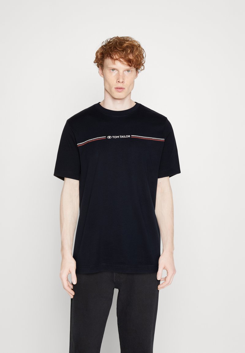 TOM TAILOR PRINTED CREW NECK - T-Shirt print - sky captain blue ...