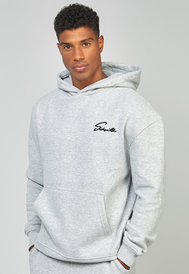 Siksilk Script Embroidery Hoodie Grey Marl Grijs Zalando Be
