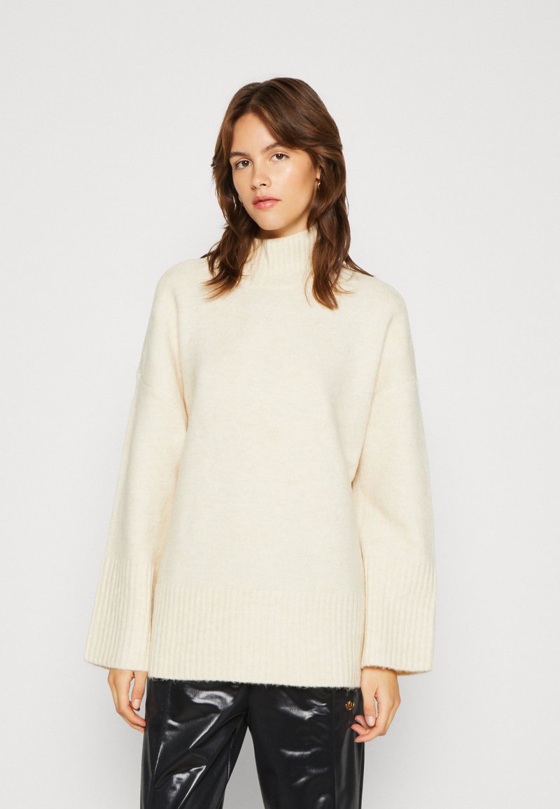Vero Moda LS HIGHNECK - Trui - birch melange/crème - Zalando.be