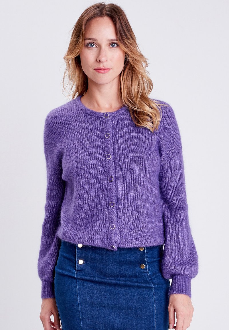 BONOBO Jeans LANGARM MIT KNÖPFEN - Cardigan - violet foncé/purple ...