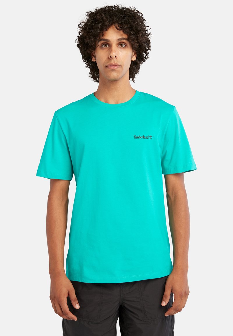 Timberland SMALL LOGO - T-shirt - bas - columbia/grönmelerad - Zalando.se
