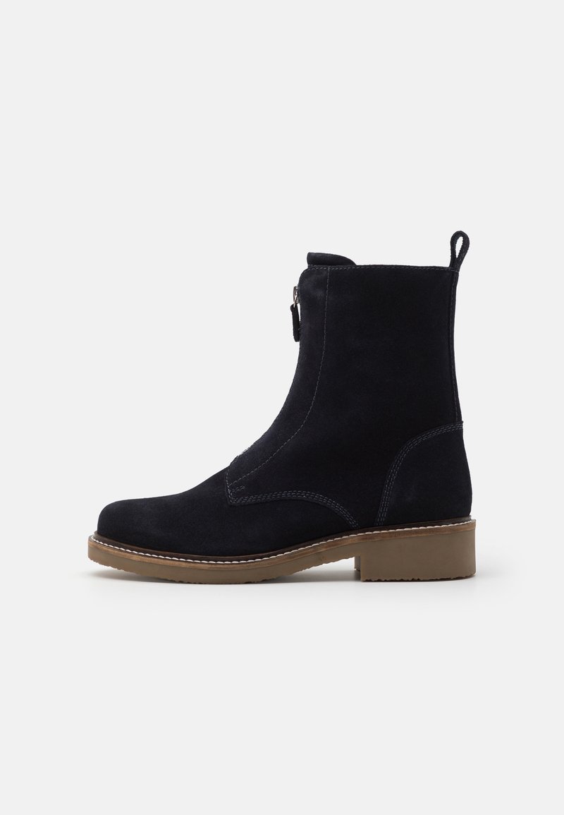 Pier One LEATHER - Classic ankle boots - dark blue - Zalando.co.uk