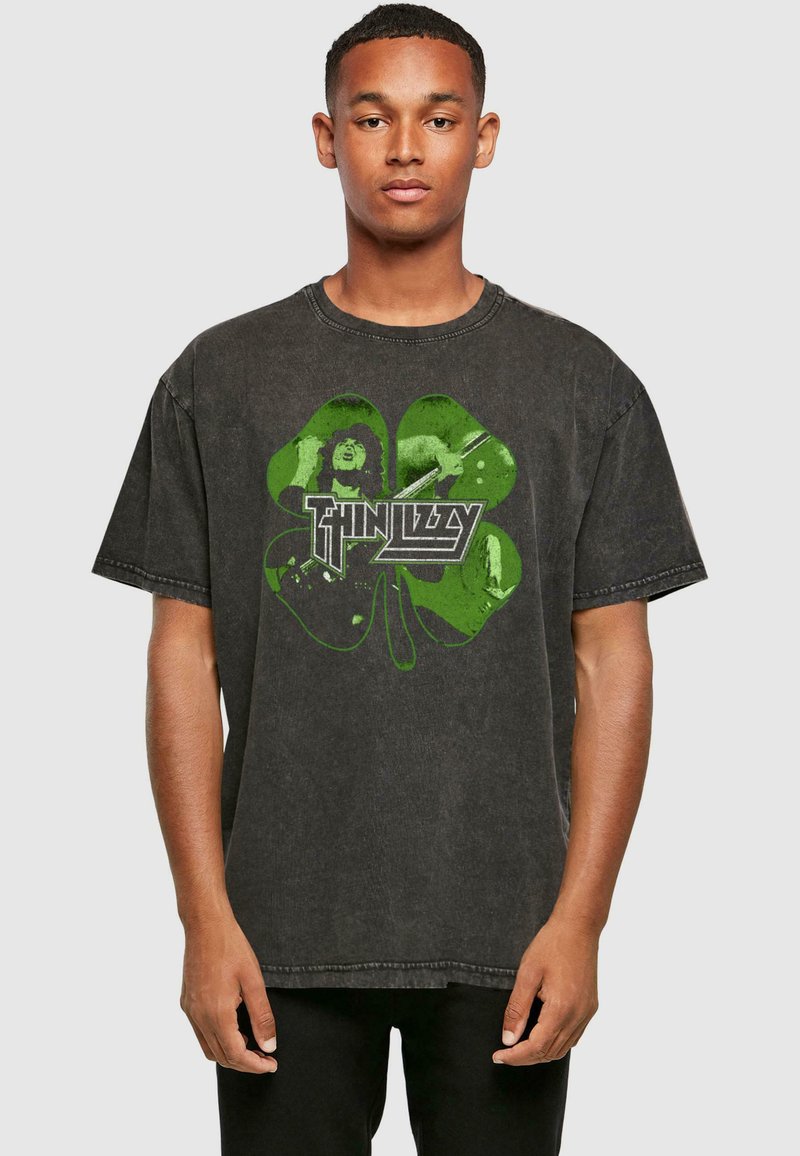 Merchcode THIN LIZZY - SHAMROCK INFIL ACID WASHED TEE - T-Shirt print ...