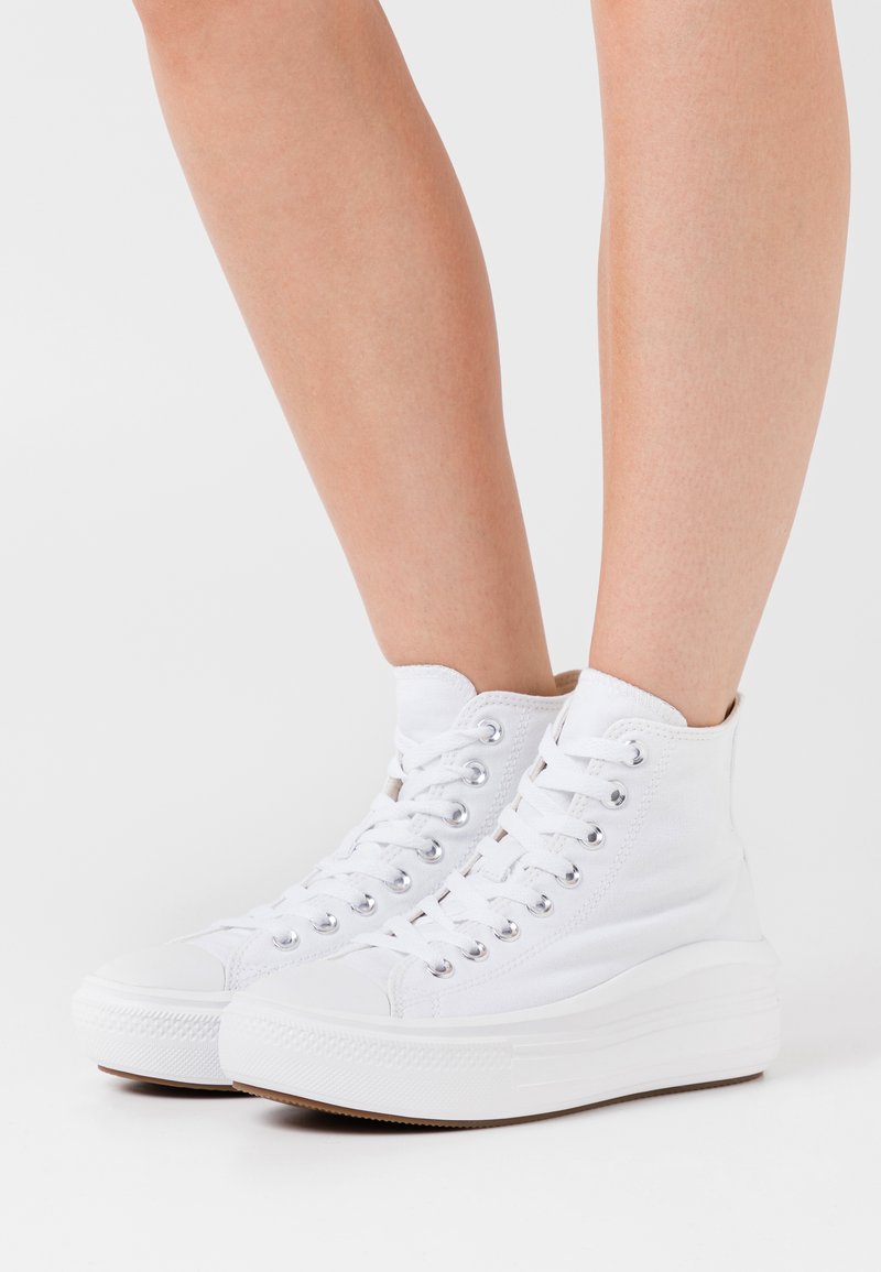 Converse CHUCK TAYLOR ALL STAR MOVE - Sneaker high - white/natural ...
