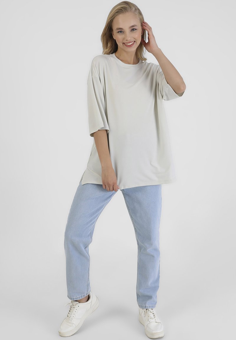 Modanisa BENIN - T-shirt à manches longues - stone/gris - ZALANDO.FR