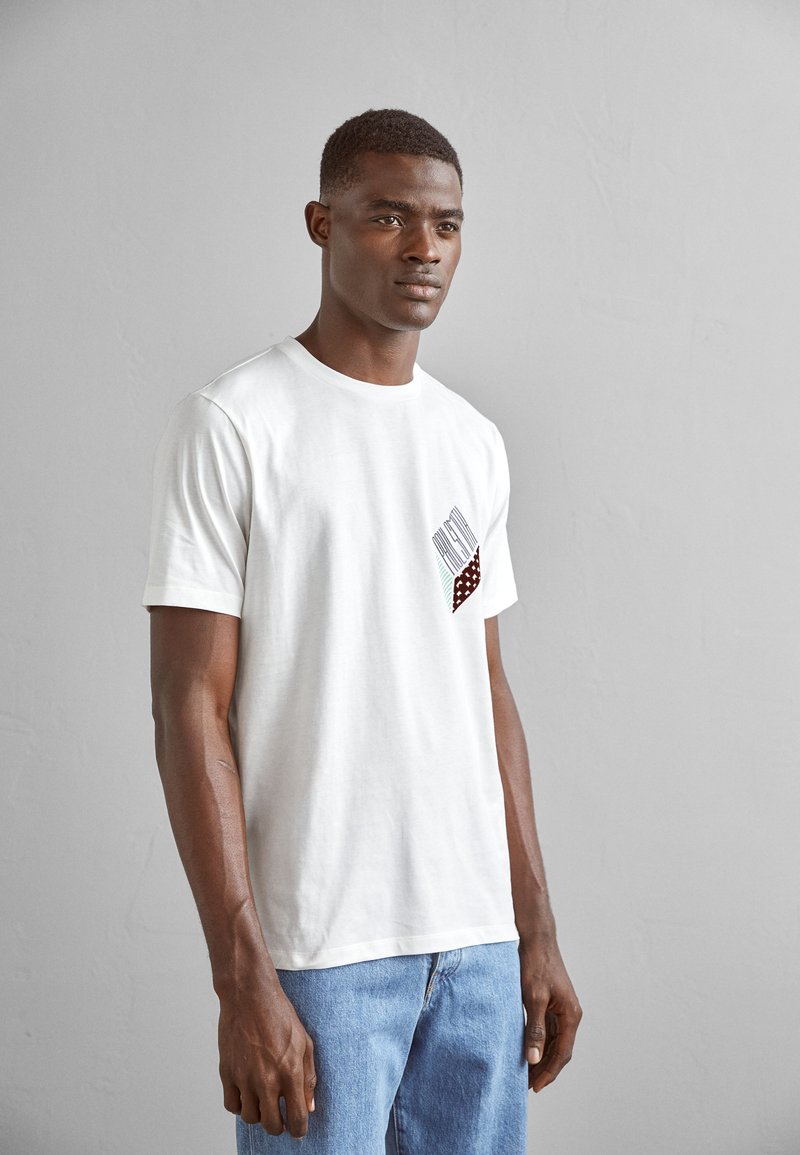 Paul Smith CUBE LOGO - Sports T-shirt - white - Zalando.ie