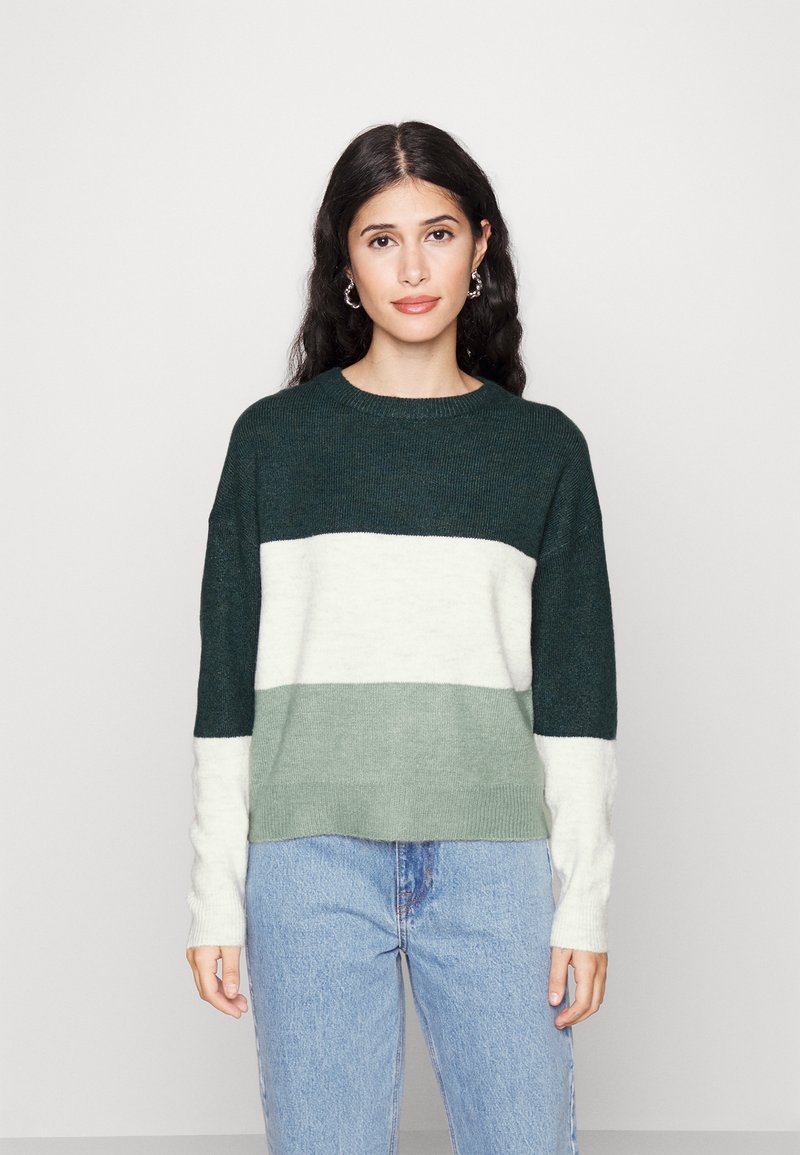 JDY Petite JDYNEWELANOR - Stickad tröja - atlantic deep/mörkgrön ...