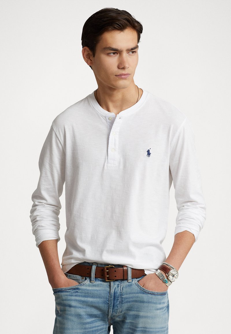 Polo Ralph Lauren LONG SLEEVE - Camiseta de manga larga - white/blanco ...
