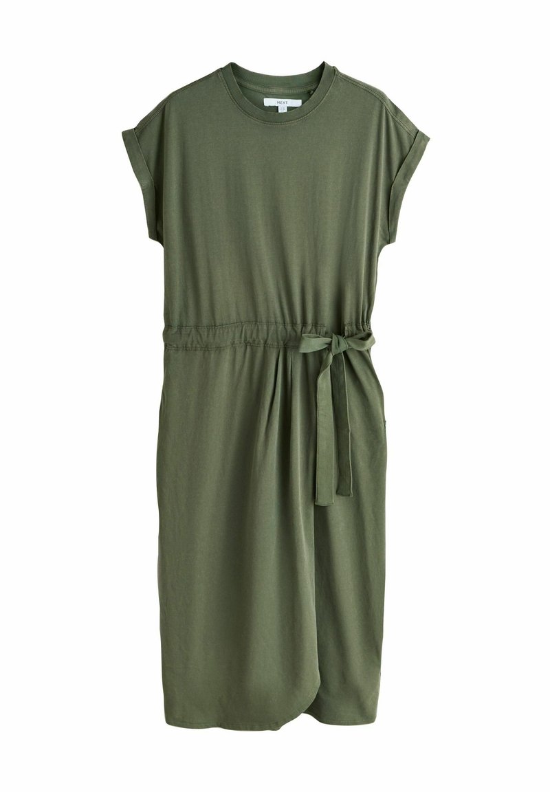 Next PETITE FIT - SARONG TIE - Jerseykleid - washed khaki green/grün ...