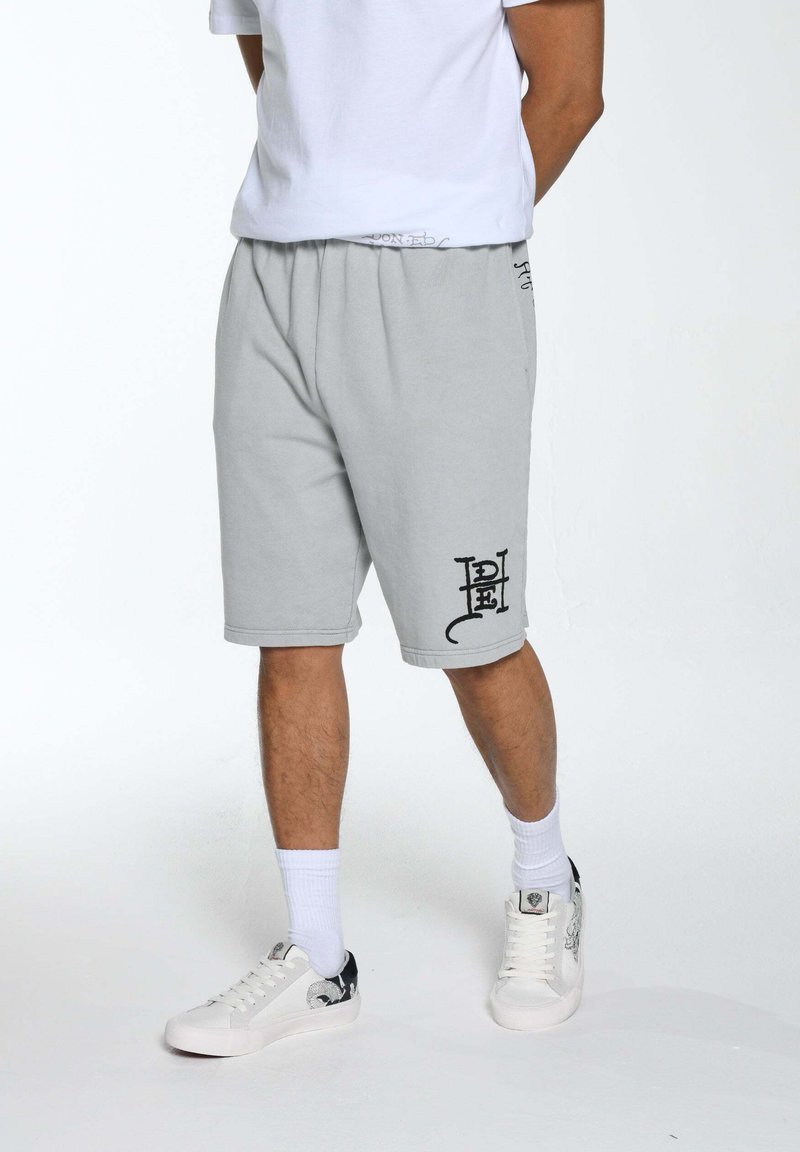 Ed Hardy FIREBALL DRAGON - Tracksuit bottoms - washed grey/grey ...