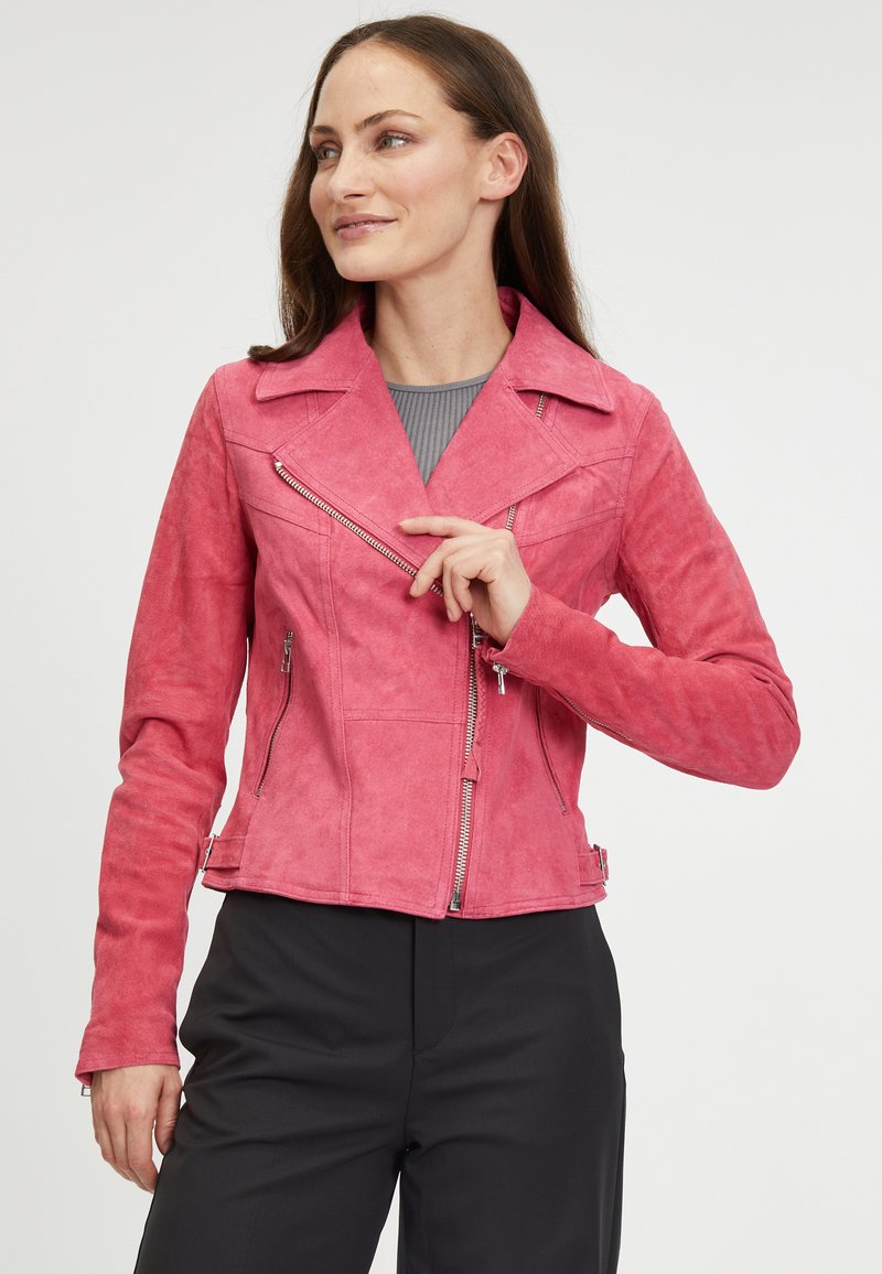 Goosecraft JUPITER - Leather jacket - fuchsia/pink - Zalando