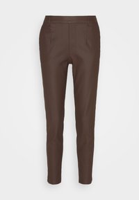 Object OBJBELLE LISA COATED NOOS - Trousers - java/dark brown - Zalando ...