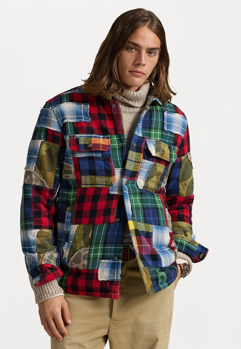 Polo Ralph Lauren PATCHWORK-DESIGN FLANNEL OVERSHIRT - Shirt ...