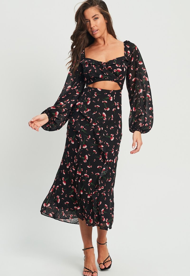 SÁVEL TAHLI - Robe de jour - falling petals/noir - ZALANDO.FR