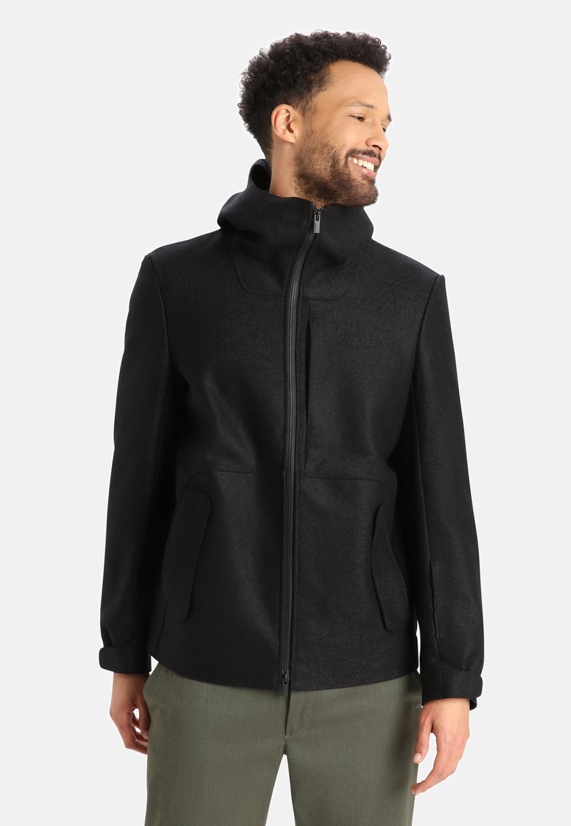 Icebreaker MERINO FELTED HOODED JACKET SUMMER JACKET BLACK - Chaqueta ...