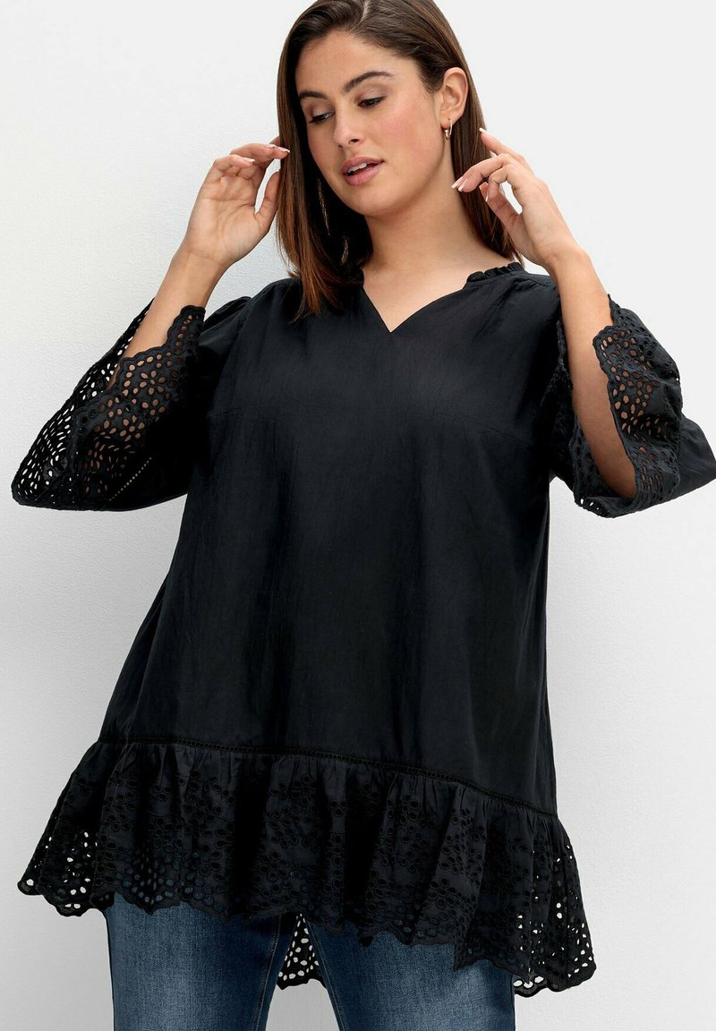 Sheego LONG - Tunika - schwarz - Zalando.de