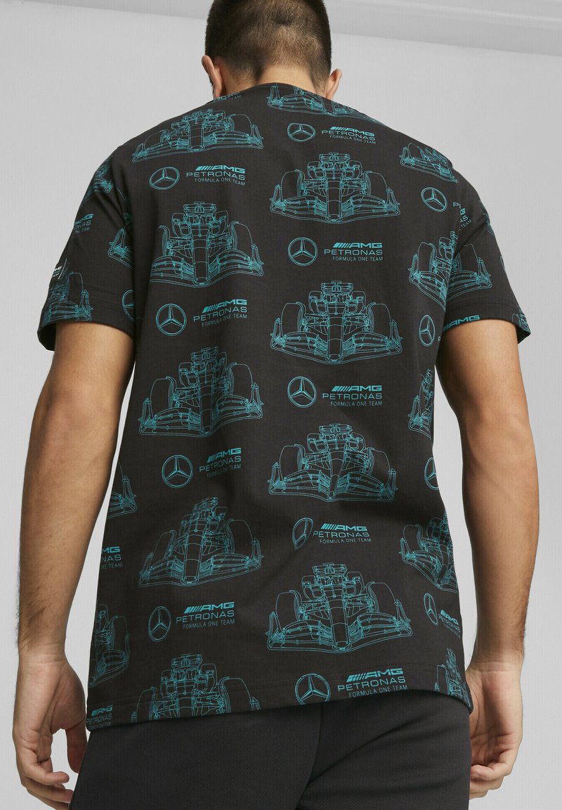 Puma MERCEDES-AMG PETRONAS MOTORSPORT - T-Shirt print - black/schwarz ...
