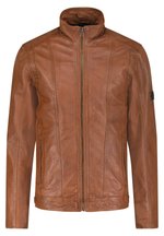 Urban 5884 GUNNER - Leather jacket - cognac - Zalando.de