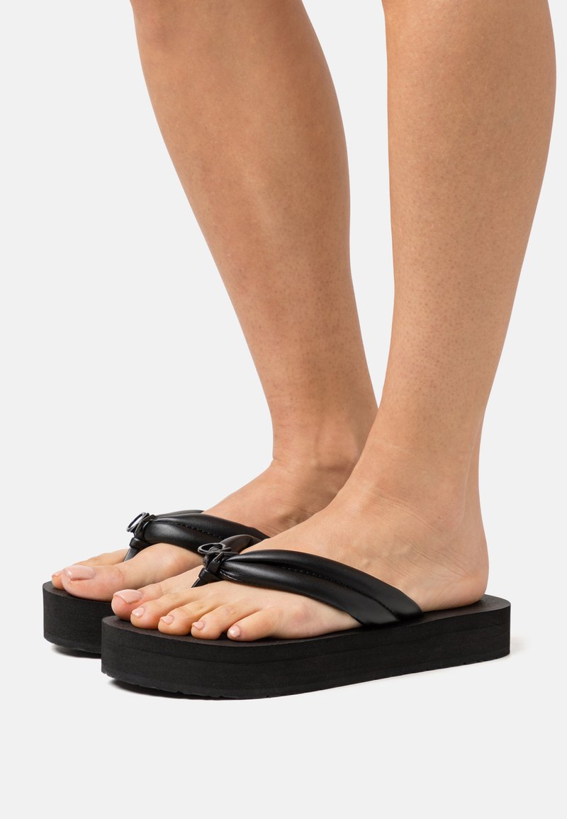 Calvin Klein FLATFORM - T-bar sandals - black - Zalando.ie